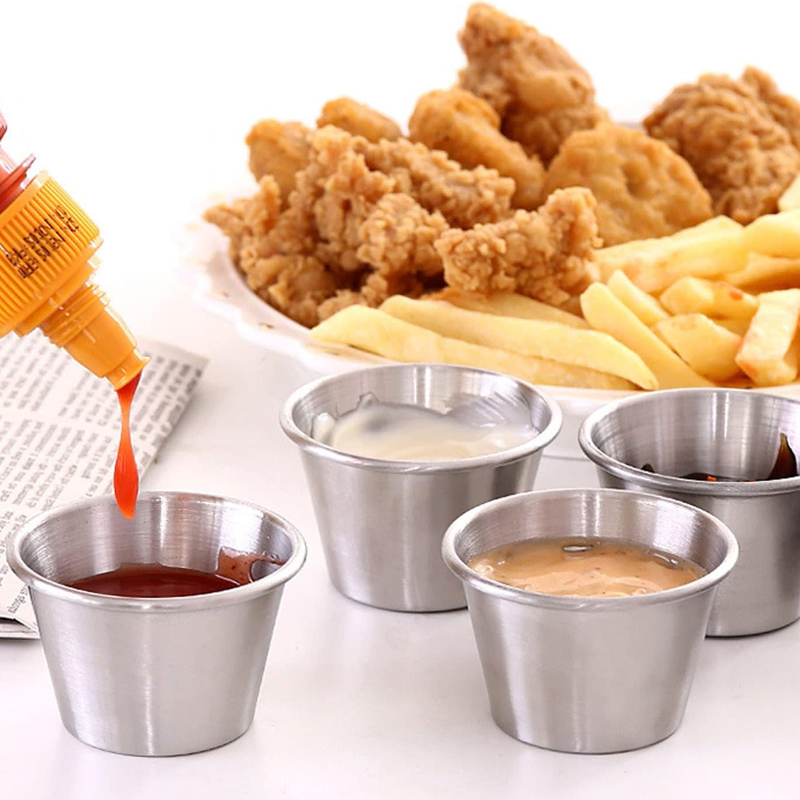 COOKOZZY Reusable Stainless Steel Sauce Containers with Leakproof ...