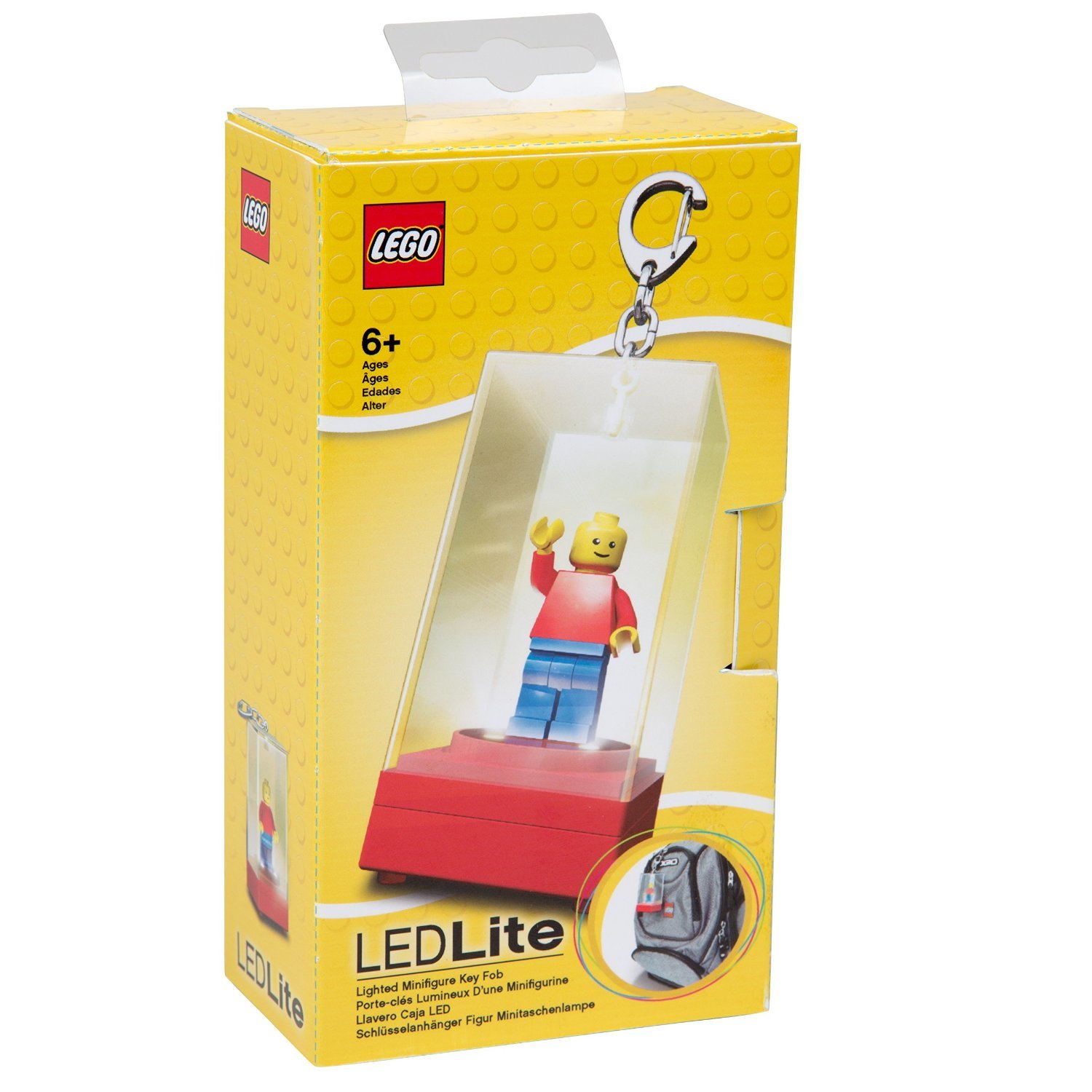 LEGO - LED Lighted Minifigure Display Case Keychain Fob - Red | at ...