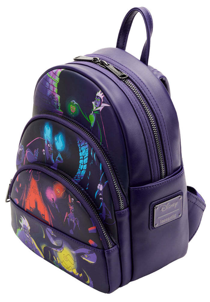 Loungefly: Disney Villains - Triple Pocket Glow Mini Backpack Images at ...