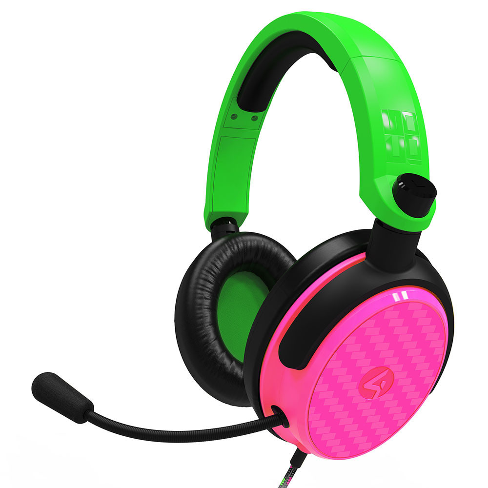 4Gamers C6-100 Wired Gaming Headset (Neon Green & Pink) | Switch, PC ...