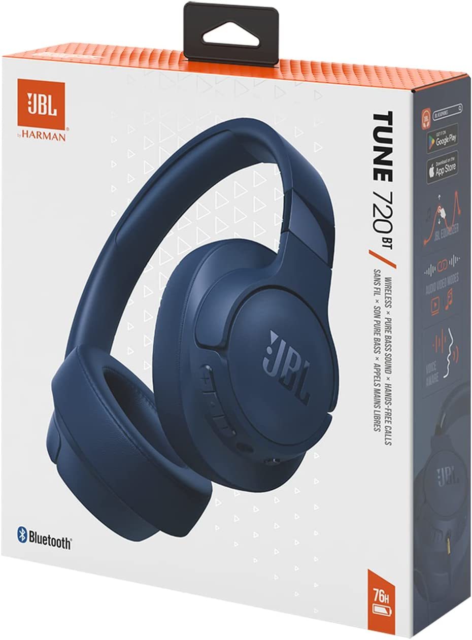 JBL TUNE 720 Bluetooth Wireless Headphones - Blue | at Mighty Ape NZ