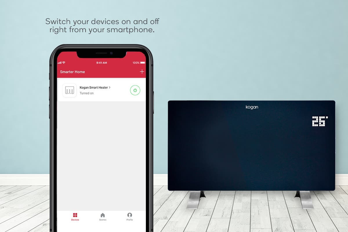 Buy Kogan SmarterHome 2400W Smart Glass Panel Heater (Black) at Mighty ...