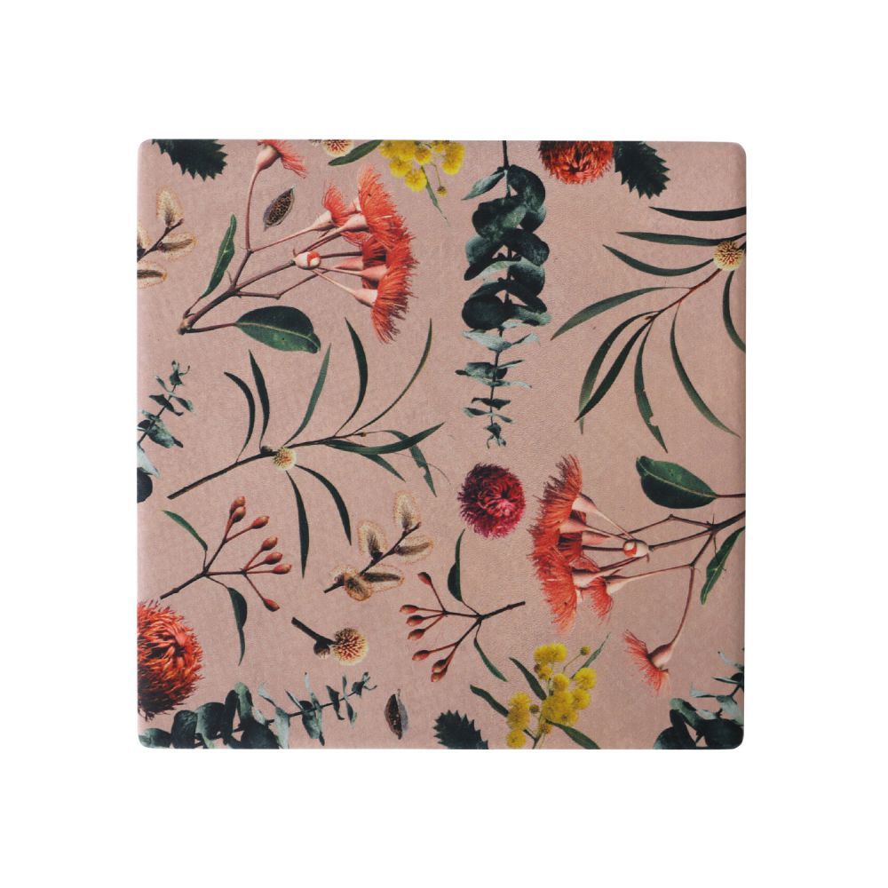Native Pink Floral Ceramic Coaster | at Mighty Ape NZ