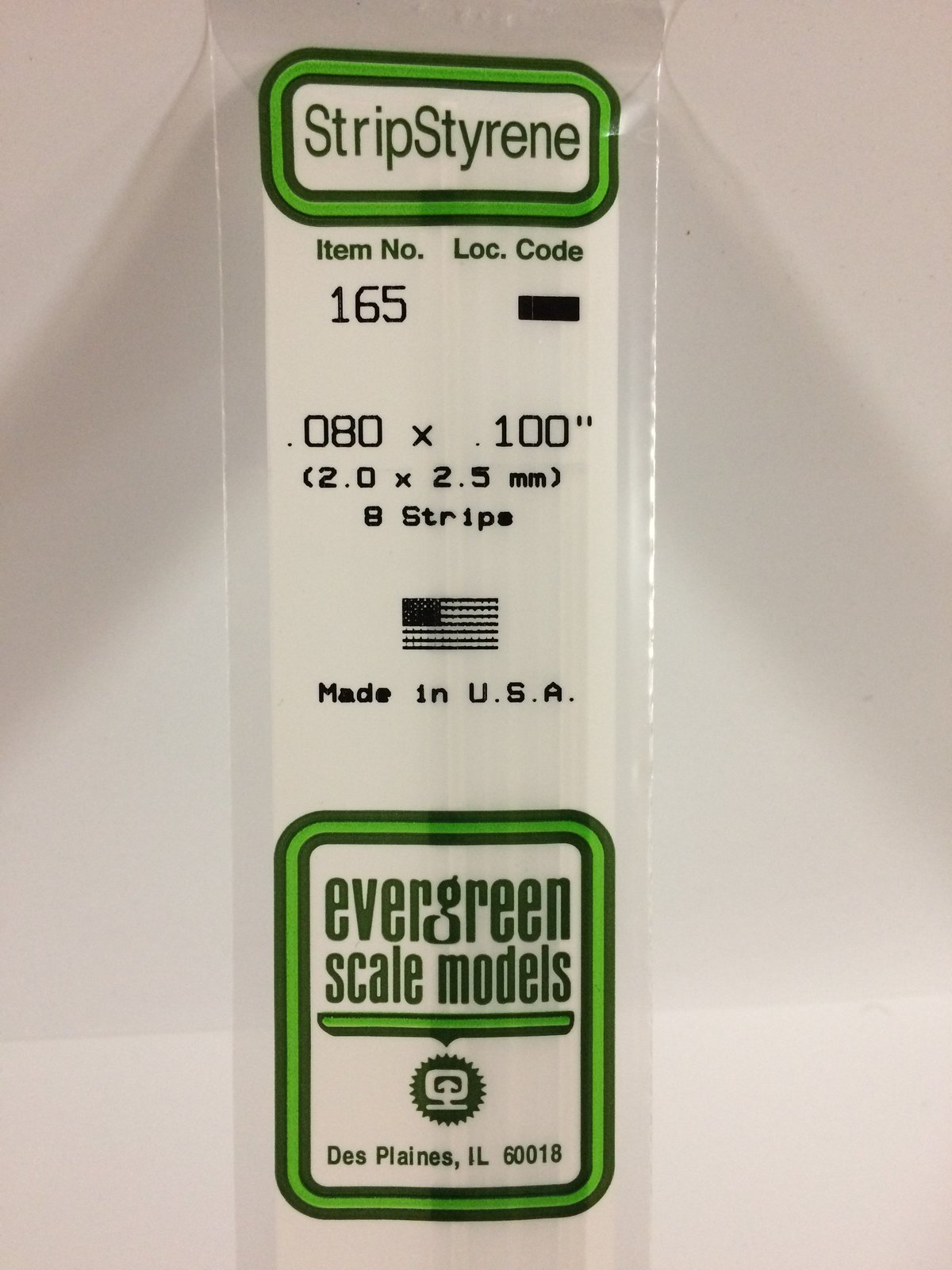 Evergreen Styrene Stripstyrene White 2X2.5 mm (8) | at Mighty Ape NZ