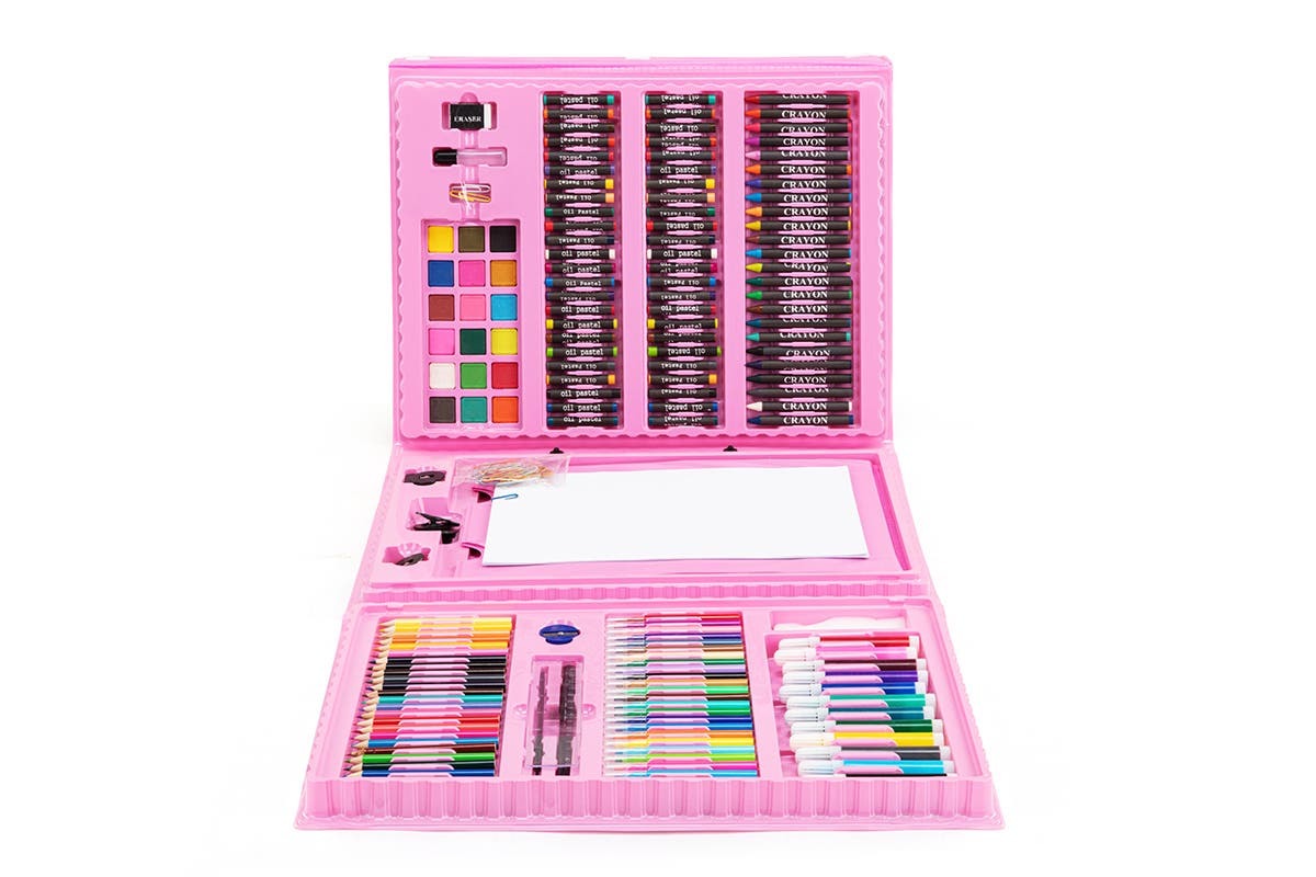 Buy 208-Piece Pop-Up Double-Sided Easel Art Set - Pink at Mighty Ape NZ