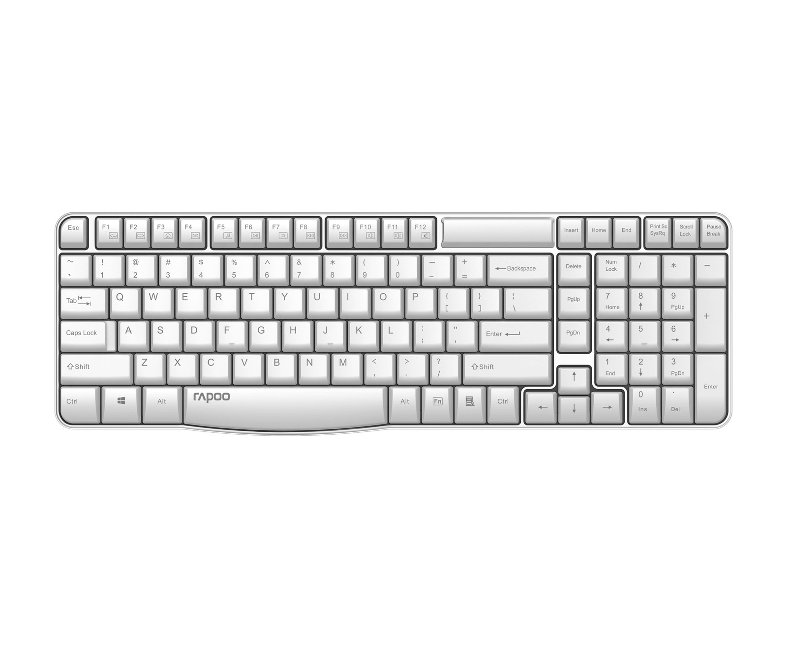 Rapoo X1800S Wireless Multimedia Keyboard And Mouse - White | at Mighty ...