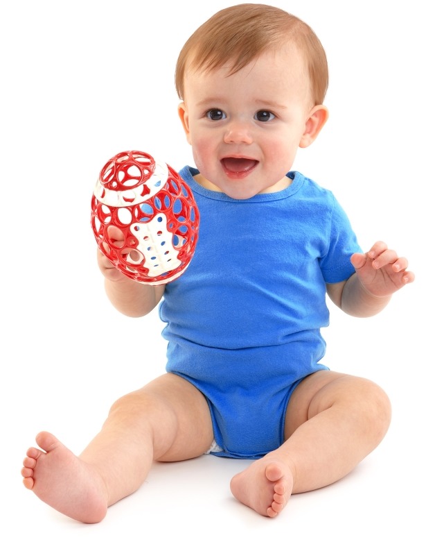 Buy Oball: Grab n Rattle Football - Red at Mighty Ape NZ