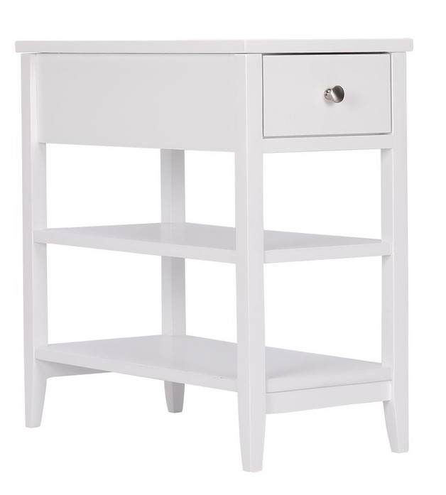 Buy Fraser Country Wooden Side Table with Drawer & 2 Shelves - White at ...