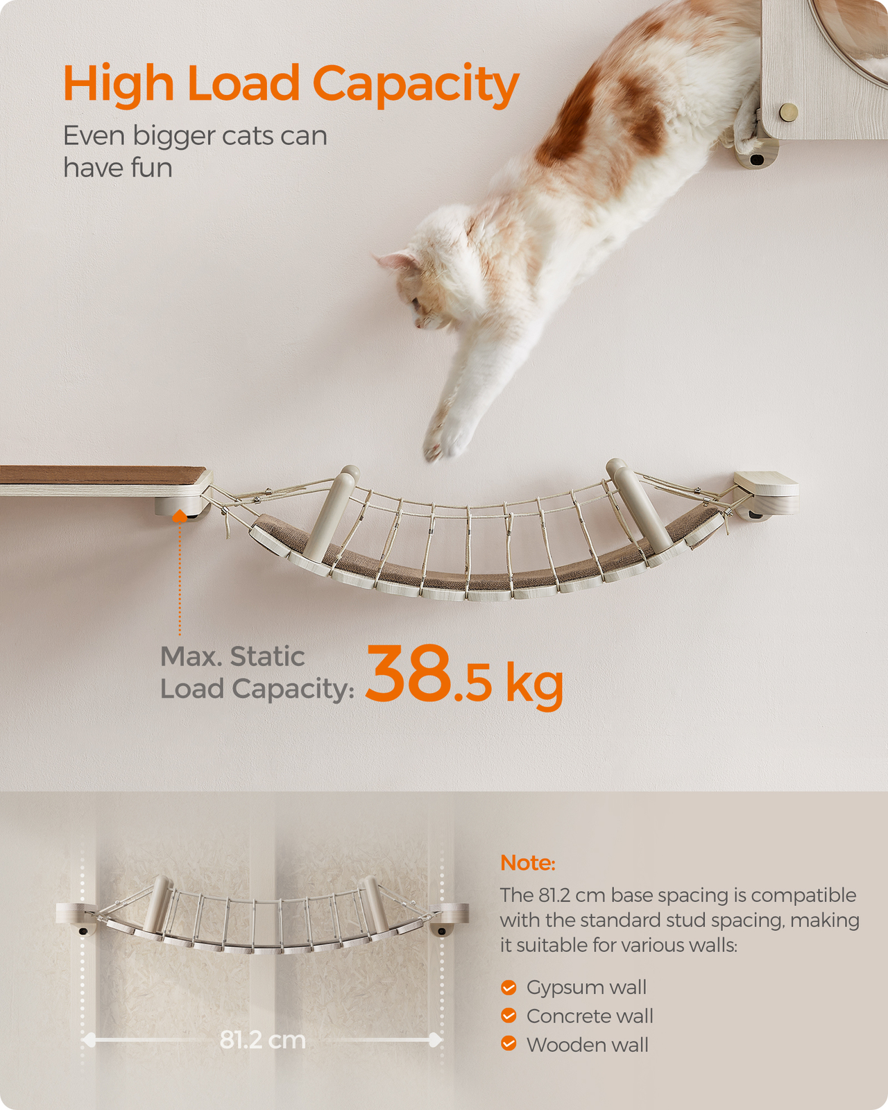 Buy Feandrea Clickat Wall Mounted Cat Bridge at Mighty Ape NZ