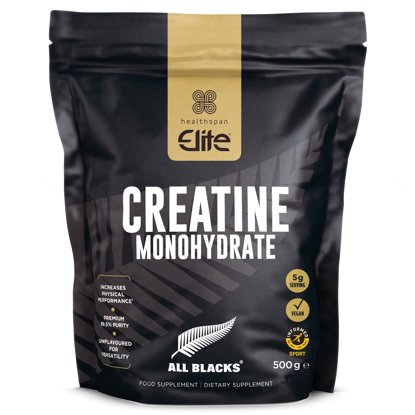 Buy Healthspan: All Blacks Creatine Monohydrate (500g) at Mighty Ape NZ