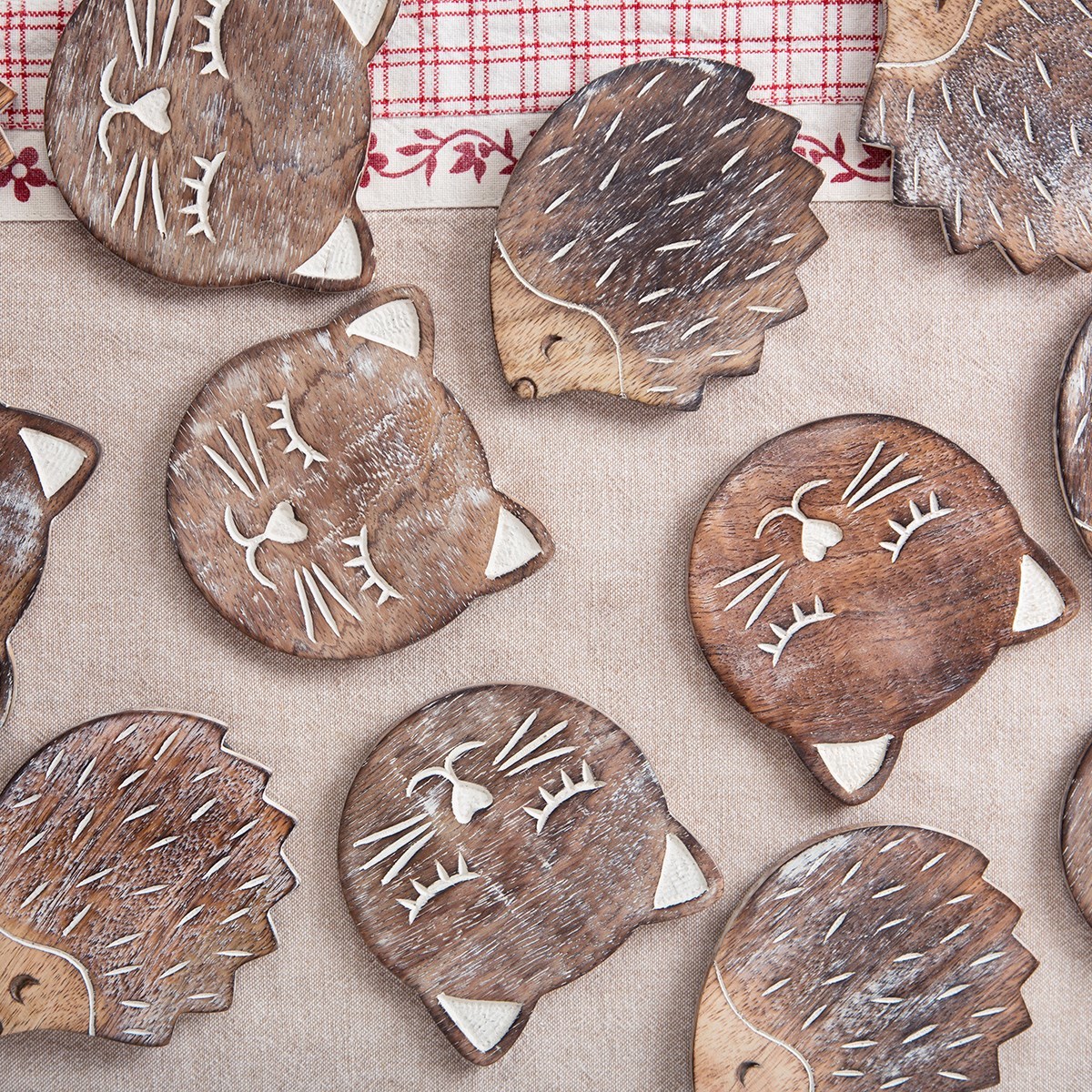Carved Hedgehog - Coaster Set | at Mighty Ape NZ