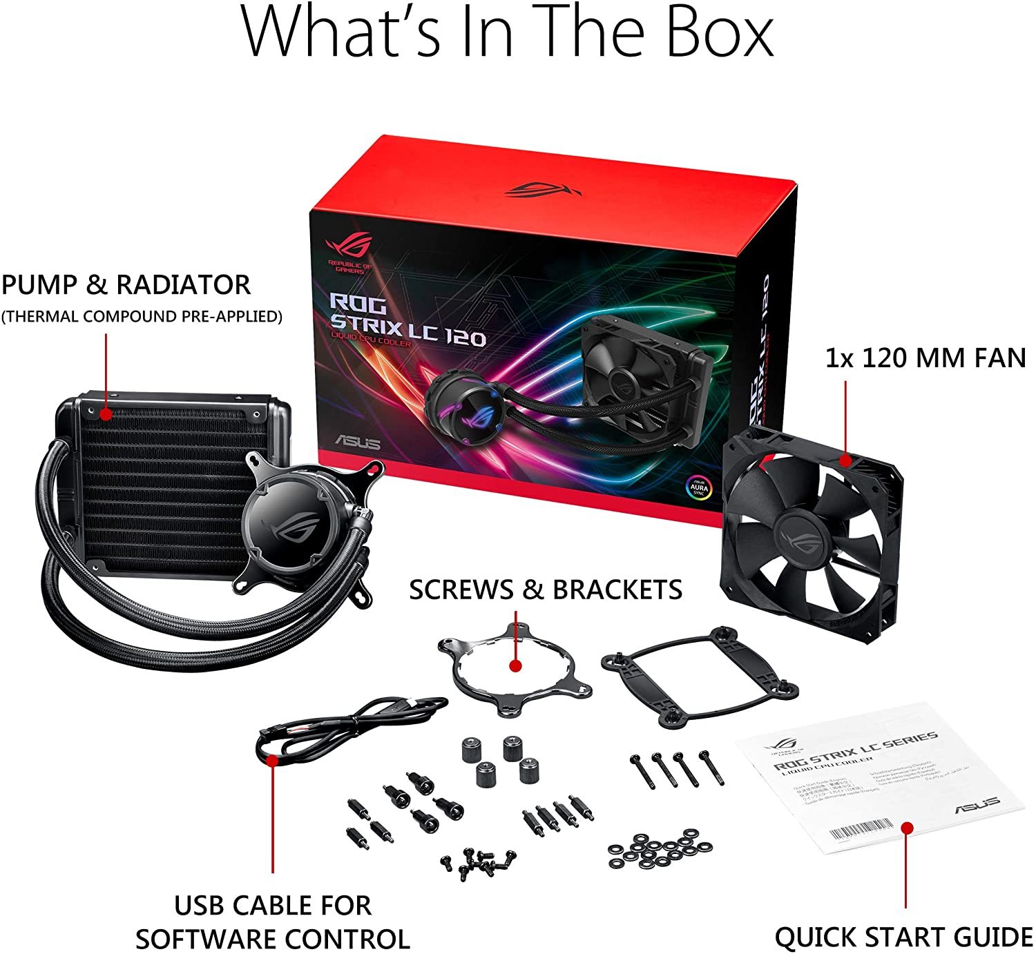 120mm ASUS ROG Strix LC 120 AIO Liquid CPU Cooler | at Mighty Ape NZ