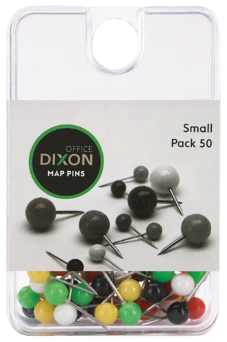 Buy Dixon Map Pins Small Assorted Colour Pack 50 at Mighty Ape NZ