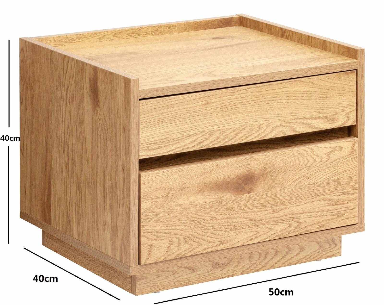 Buy 2 Drawer Bedside Table - Natural at Mighty Ape NZ