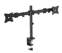 OMP Desk Mount Twin Arm 13-27" Monitor Vesa 75/100 Mount | at Mighty Ape NZ
