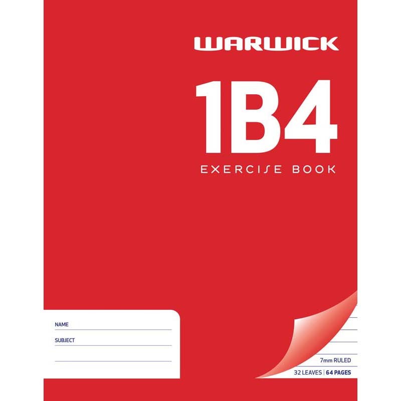 Buy Warwick 1B4 32lf 7mm Ruled Exercise Book at Mighty Ape NZ