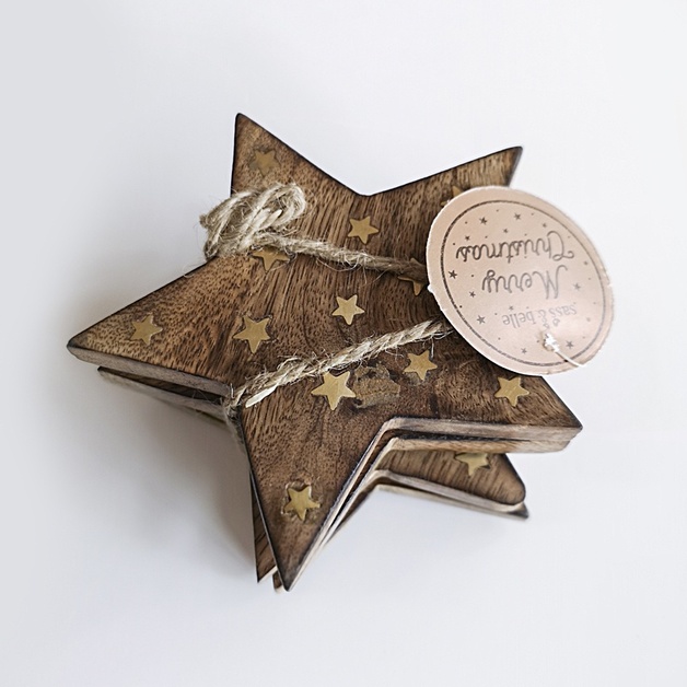 Sass & Belle: Set Of 4 Wooden Star Coasters | at Mighty Ape NZ