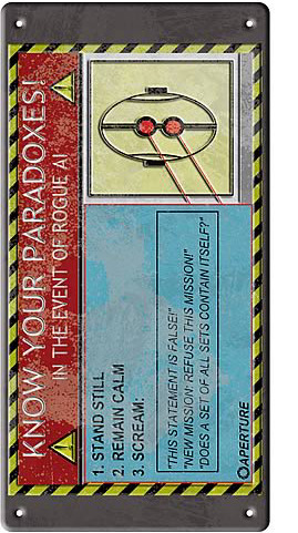 Portal 2 Know Your Paradoxes Tin Sign | at Mighty Ape NZ