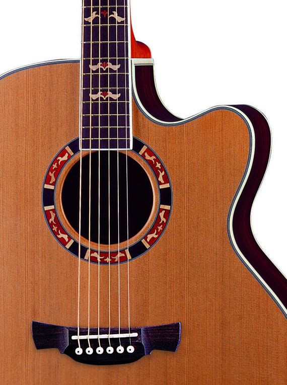 Crafter Cedar Solid Top Jumbo Acoustic/Electric Guitar (Satin) | at ...