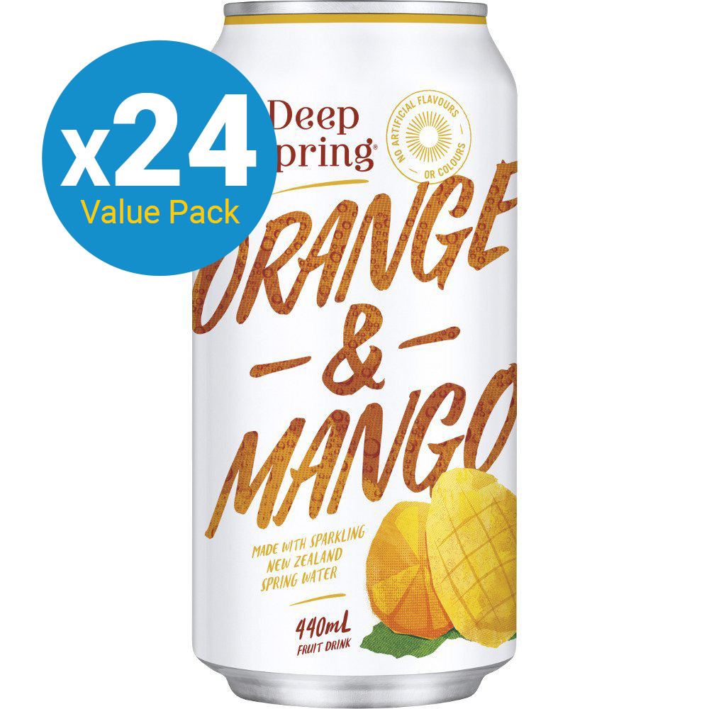Deep Spring Orange & Mango - 440ml (24 Pack) | at Mighty Ape NZ