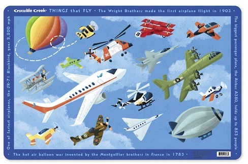 Crocodile Creek Placemat - Things That Fly | at Mighty Ape NZ