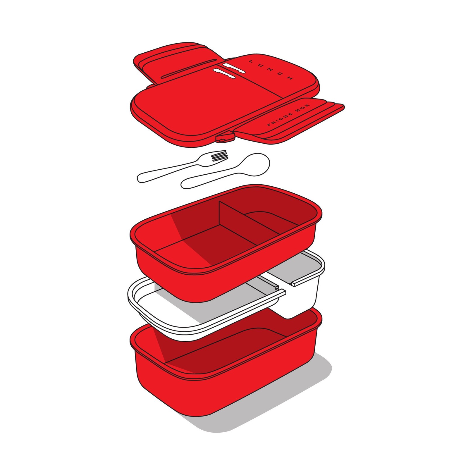 Fridge Box Lunch Box - Red | at Mighty Ape NZ