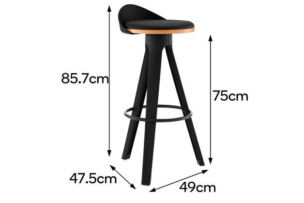 Buy Matt Blatt Set of 2 Conner Stool 75cm (Black Top) at Mighty Ape NZ