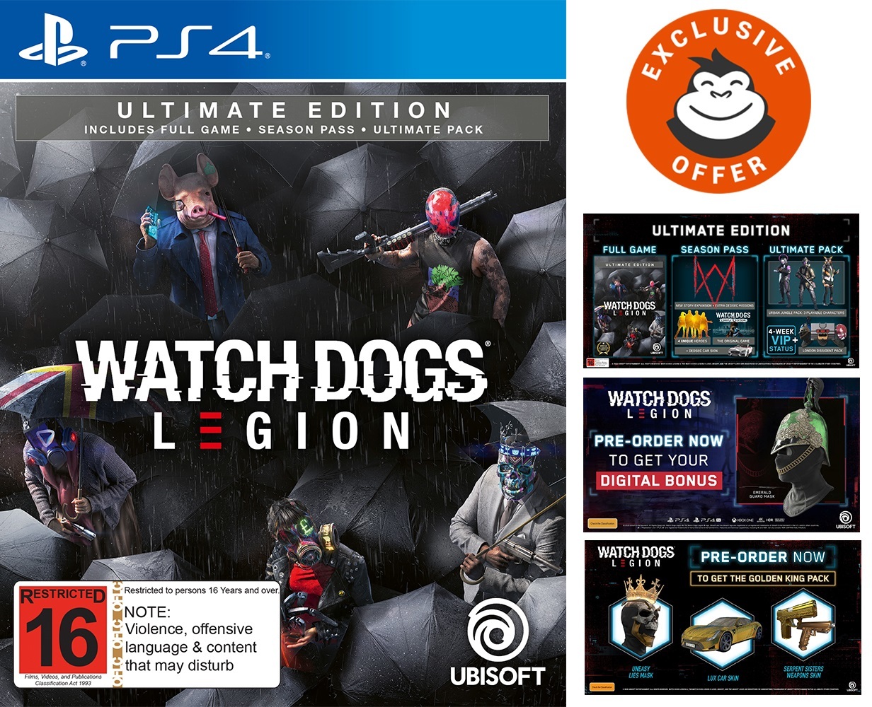Watch Dogs Legion Ultimate Edition | PS4 | Pre-Order Now | at Mighty Ape NZ