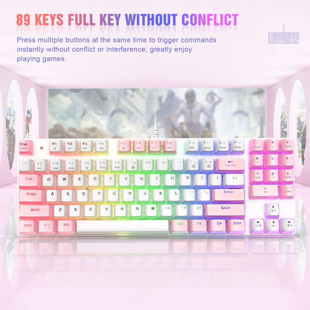 Onikuma G26 wired mechanical keyboard and CW905 wired mouse set - White ...